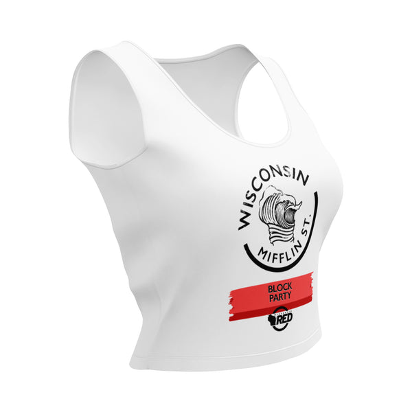 Madison: Mifflin Wave Crop Tank - Wisconsin Red