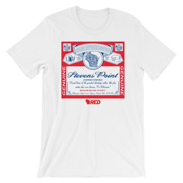 Stevens Point: Homecoming - King of Parties T-Shirt - Wisconsin Red